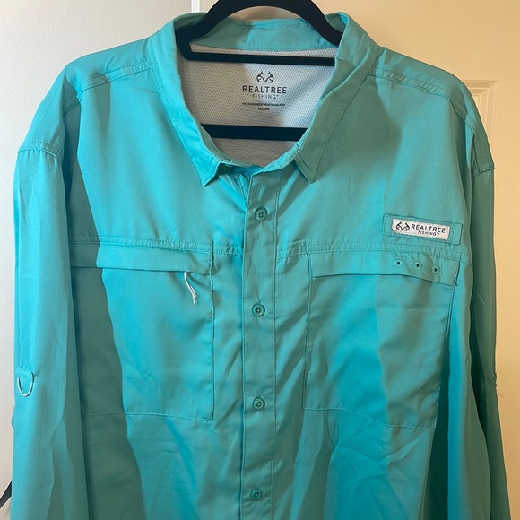 Realtree | Shirts | Nwt Collared Lagoon Green Realtree Long Sleeve Mens ...